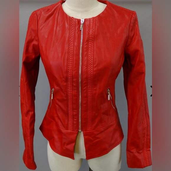 Guess | Jackets & Coats | Guess Red Leather Jacket | Poshmark